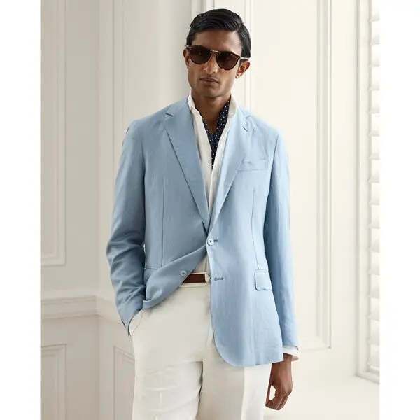 Ralph Lauren Hadley Hand-tailored Silk-linen Jacket
