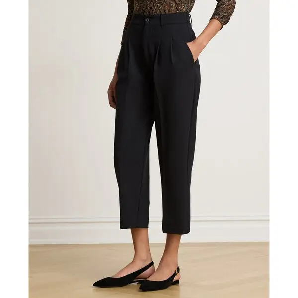 Ralph Lauren Pleated Ponte Tapered Ankle Pant
