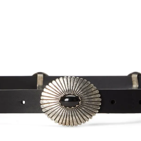 Ralph Lauren Leather Concho Belt - Black