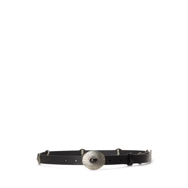 Ralph Lauren Leather Concho Belt - Black