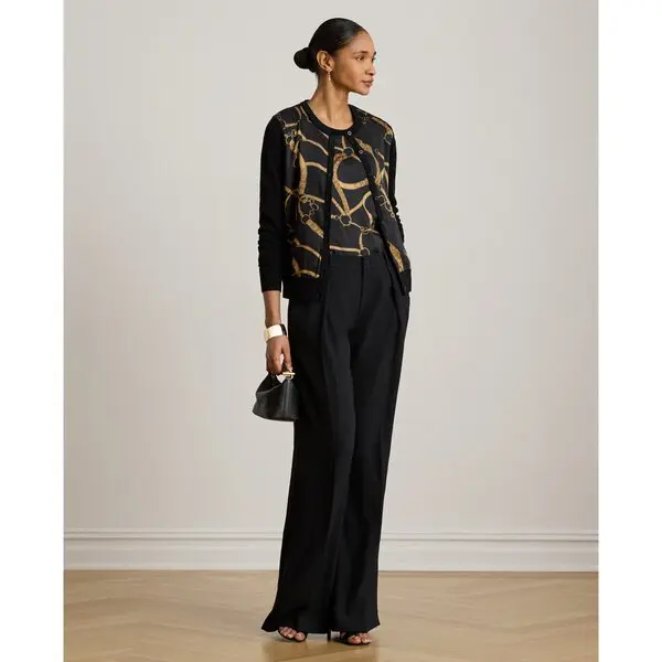 Ralph Lauren Belting-print Cotton-blend Cardigan