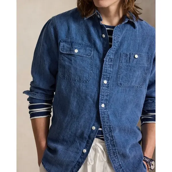 Ralph Lauren Classic Fit Indigo Linen Workshirt