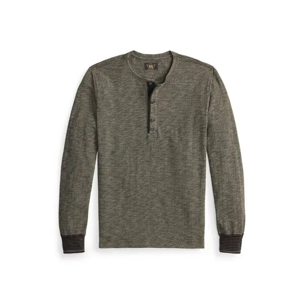 Ralph Lauren Indigo Jacquard Henley Shirt