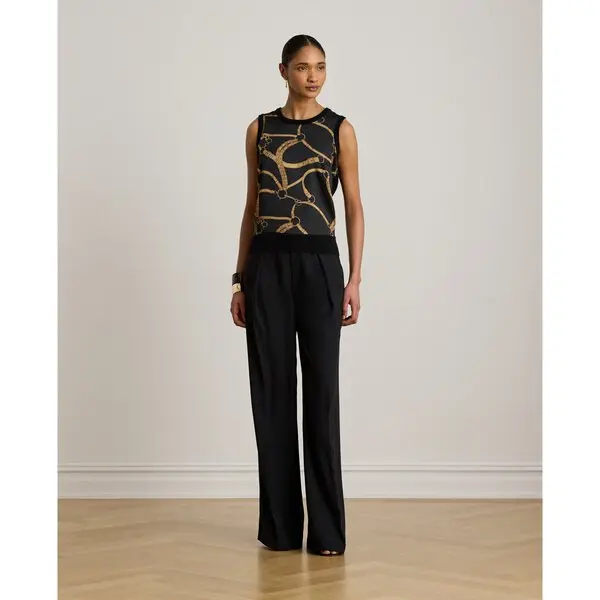 Ralph Lauren Sleeveless Sweater With Belting Print