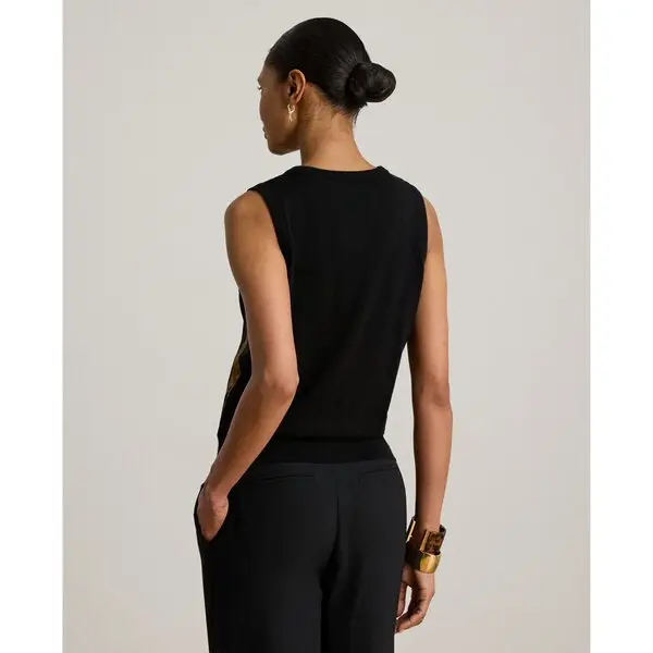 Ralph Lauren Sleeveless Sweater With Belting Print