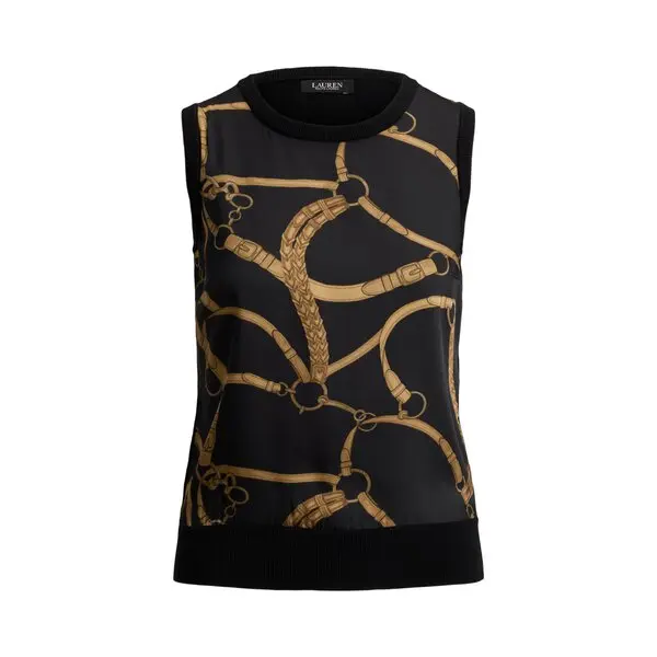 Ralph Lauren Sleeveless Sweater With Belting Print