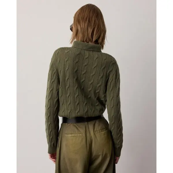 Ralph Lauren Cable-knit Cashmere Polo Sweater