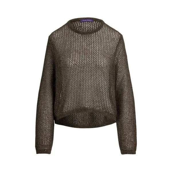 Ralph Lauren Metallic Mesh Boatneck Sweater
