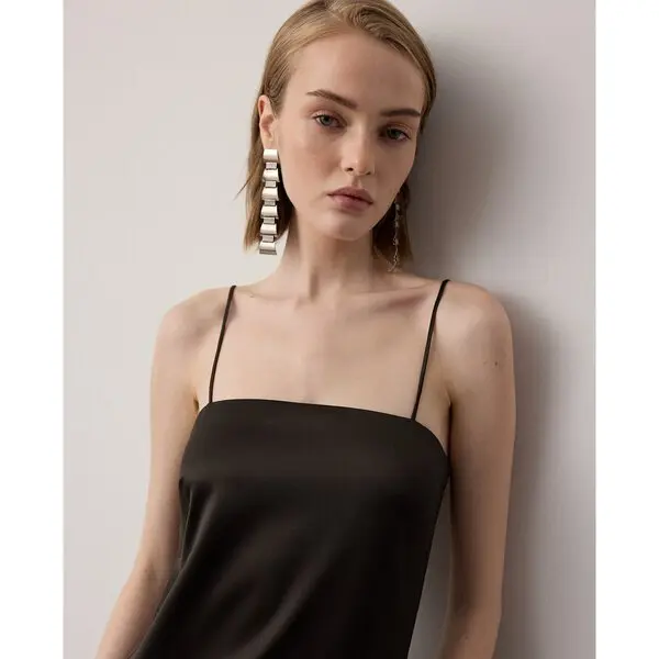 Ralph Lauren Demetrius Satin Spaghetti Strap Column Maxi Dress