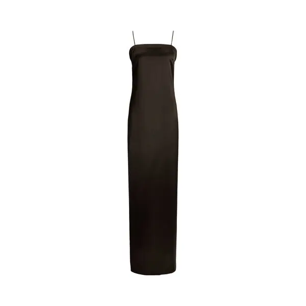 Ralph Lauren Demetrius Satin Spaghetti Strap Column Maxi Dress