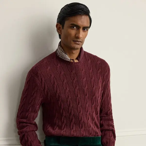 Ralph Lauren Cable-knit Cashmere Sweater - Mahogany