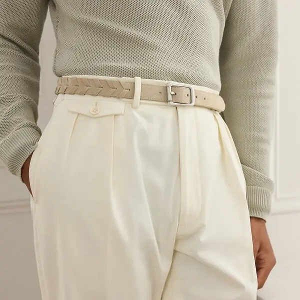 Ralph Lauren Whipstitched Calf-suede Belt