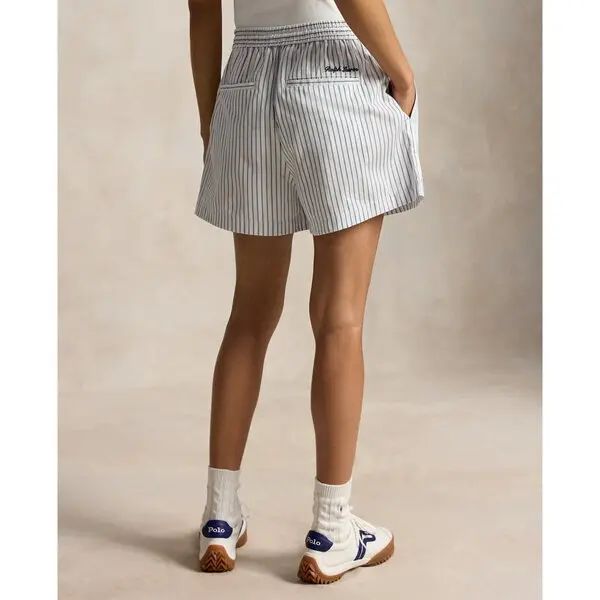 Ralph Lauren Wimbledon Striped Pleated Cotton Short