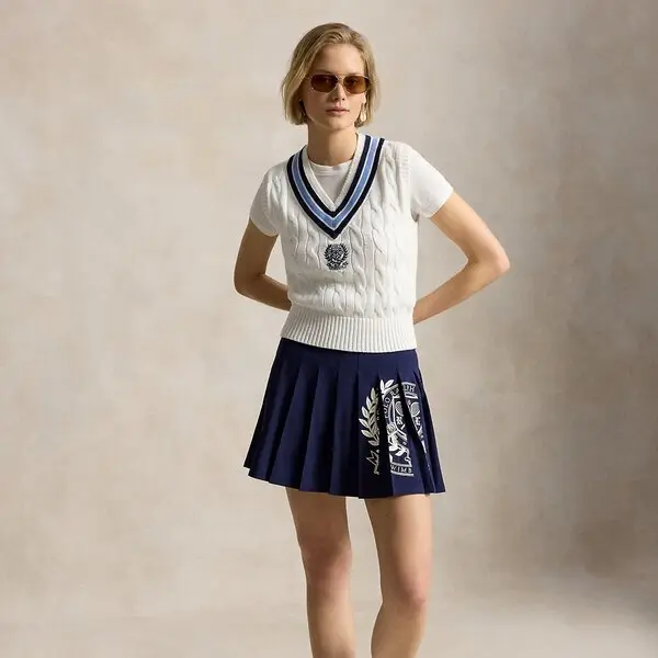 Ralph Lauren Wimbledon Logo Performance Pleated Skort