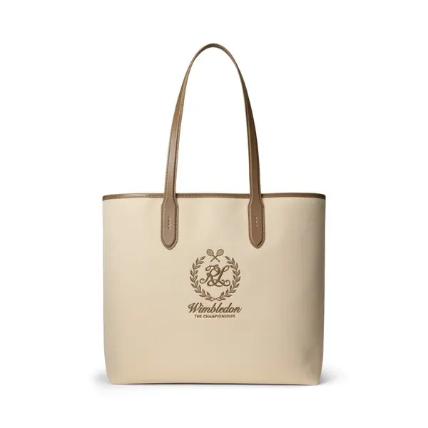 Ralph Lauren Wimbledon Leather-trim Canvas Tote