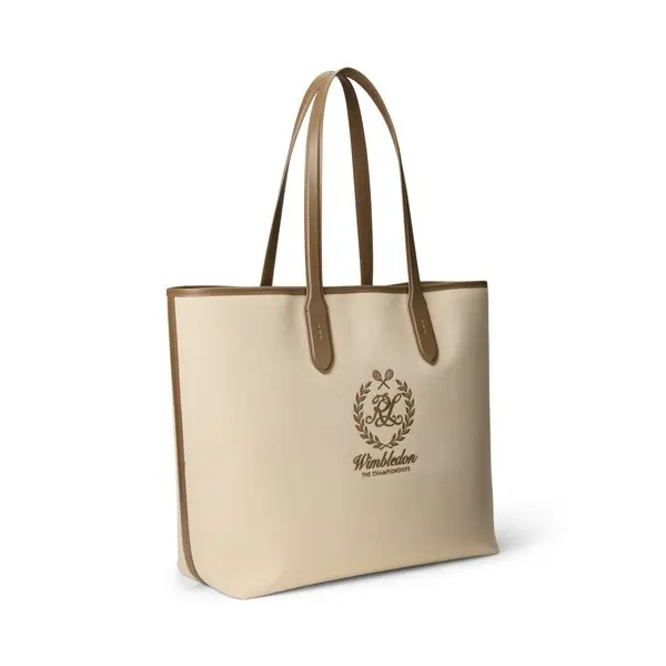 Ralph Lauren Wimbledon Leather-trim Canvas Tote