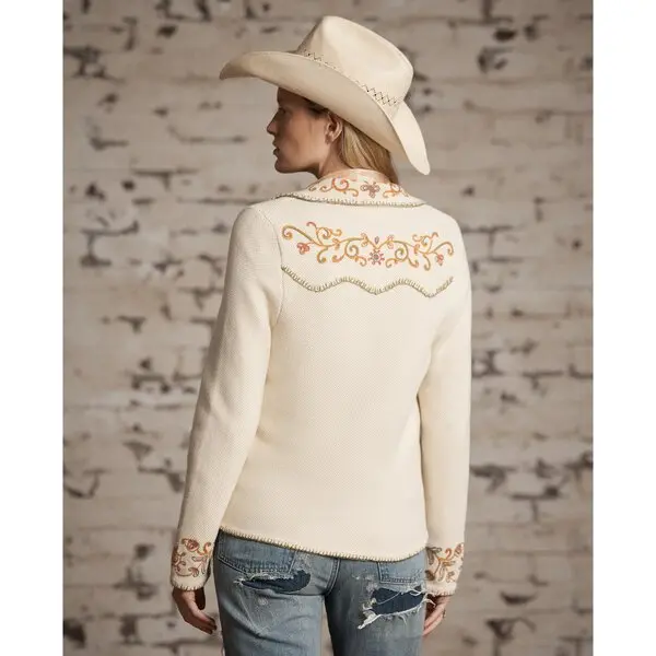 Ralph Lauren Embroidered Western Sweater Jacket