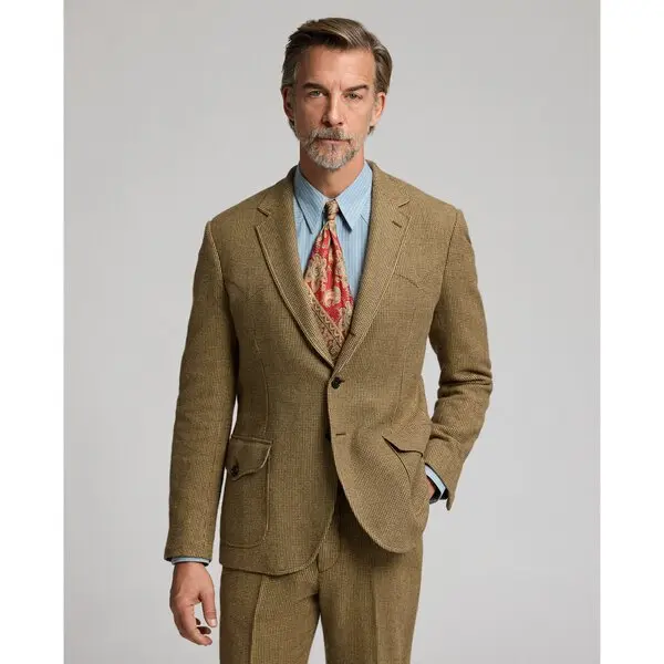 Ralph Lauren Checked Tweed Western Suit Jacket