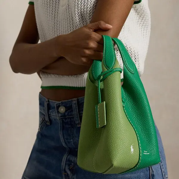 Ralph Lauren Polo Play Leather Small Tote & Crossbody - Parrot/parakeet