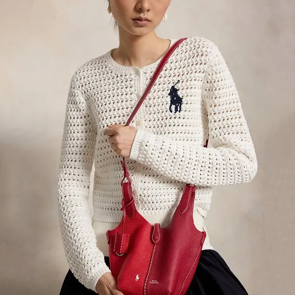Ralph Lauren Polo Play Leather Small Tote & Crossbody - Rose/cherry