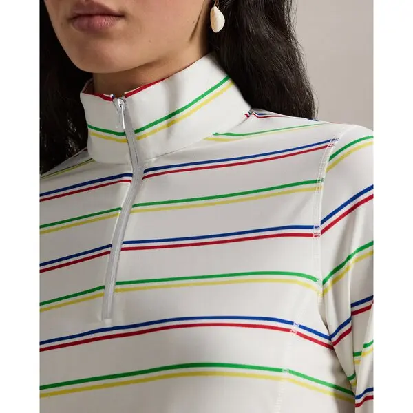 Ralph Lauren Striped Stretch-jersey Quarter-zip