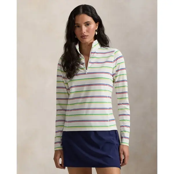 Ralph Lauren Striped Stretch-jersey Quarter-zip