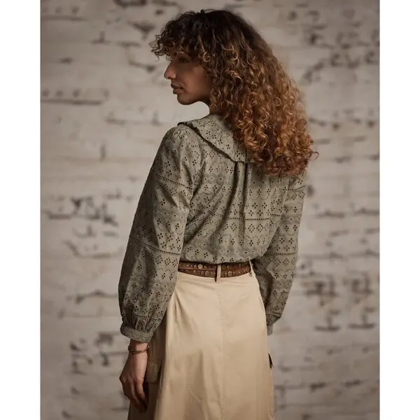 Ralph Lauren Eyelet-embroidered Cotton Voile Blouse
