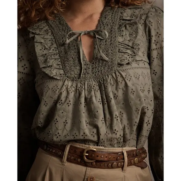Ralph Lauren Eyelet-embroidered Cotton Voile Blouse
