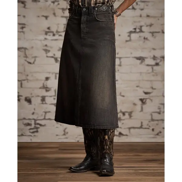 Ralph Lauren Studded Denim Skirt