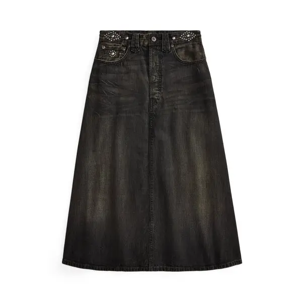 Ralph Lauren Studded Denim Skirt