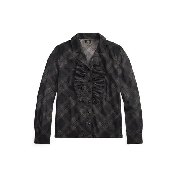 Ralph Lauren Plaid-print Cotton Voile Blouse