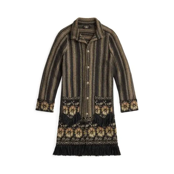 Ralph Lauren Wool-silk Jacquard Duster Cardigan