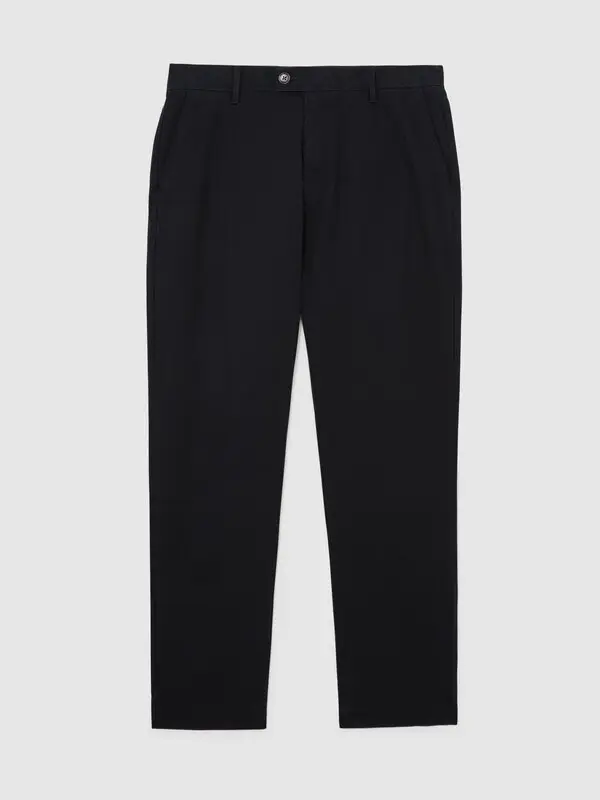 REISS Dobby Cotton Piqué Chino Trousers