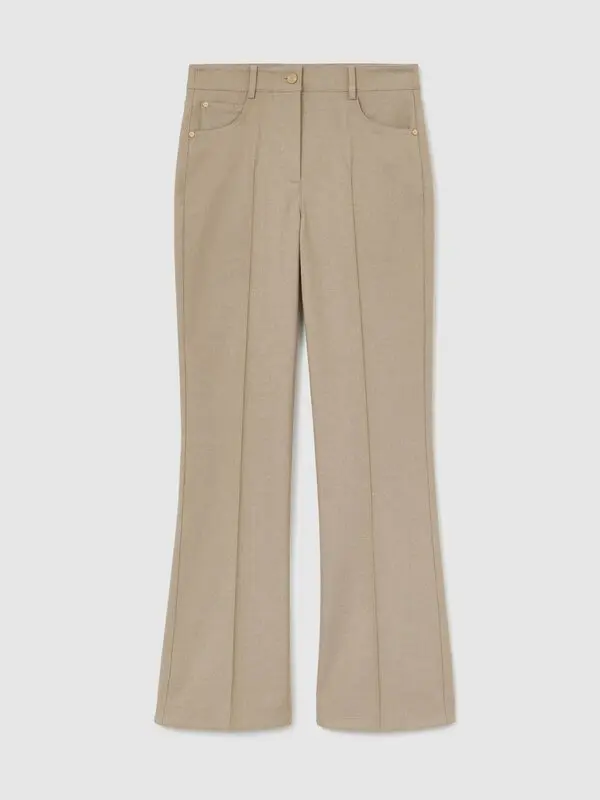 REISS Sofia Flared Twill Seam-detail Trousers
