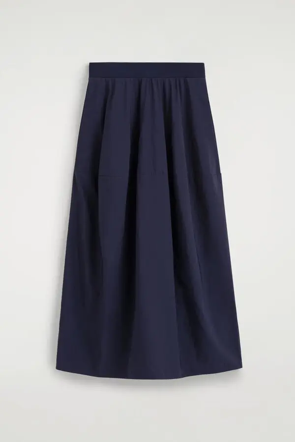 Cos Sculpted Nylon Midi Skirt