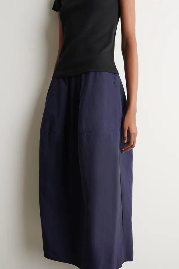 Cos Sculpted Nylon Midi Skirt