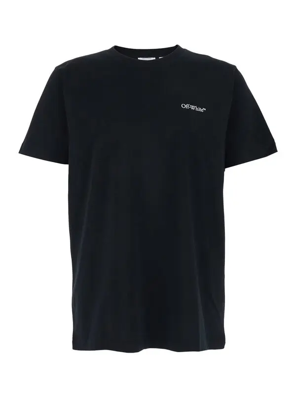 Off-White T-shirt With Logo On Front And Back In Cotton For