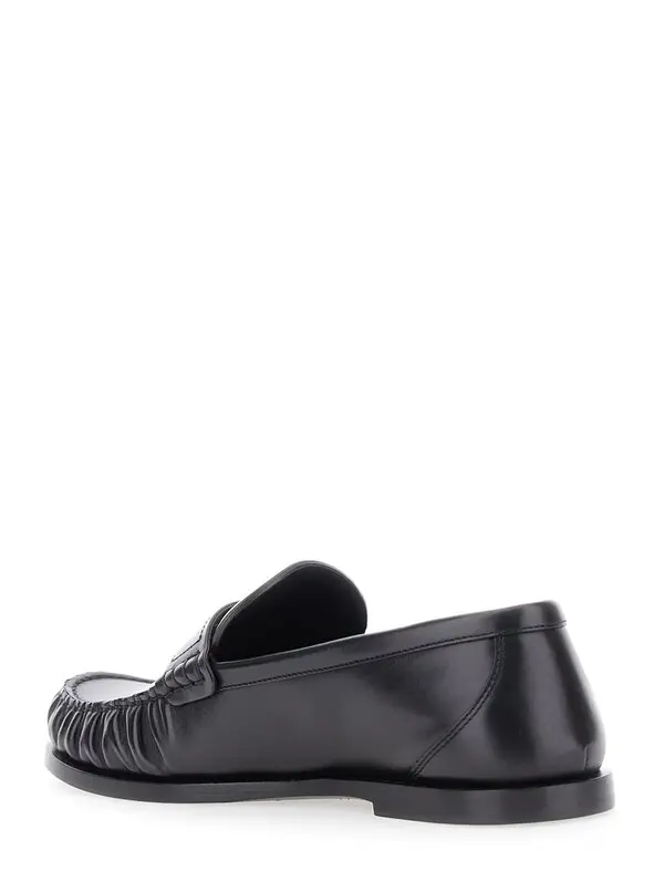 Saint Laurent Laurent" Loafers With Cassandre Plate In Black Leather