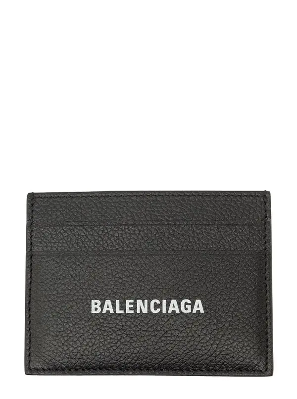 Balenciaga Cardholder With Contrasting Logo Lettering In Black Leather - Multicolor