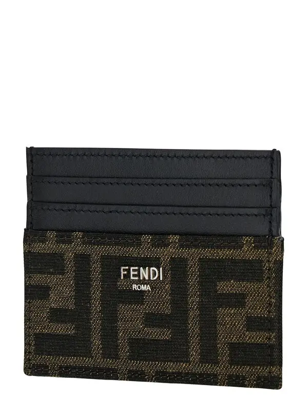 Fendi Cardholder With Metal Lettering In Leather
