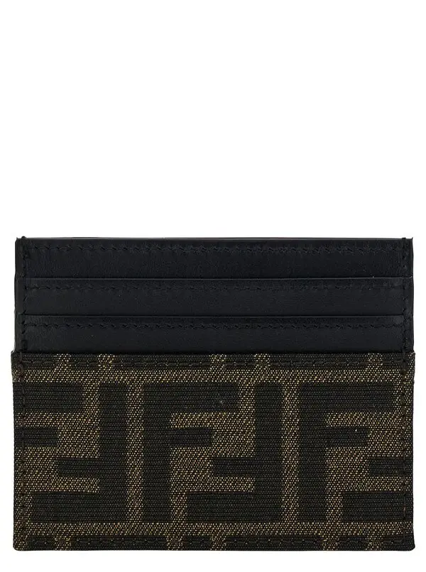Fendi Cardholder With Metal Lettering In Leather