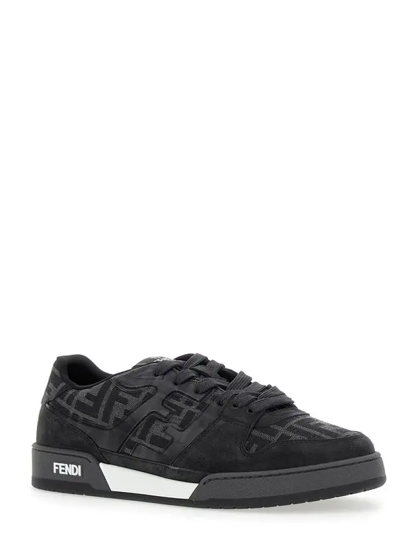 Fendi Match" Sneakers With All-over Ff Motif - Gray