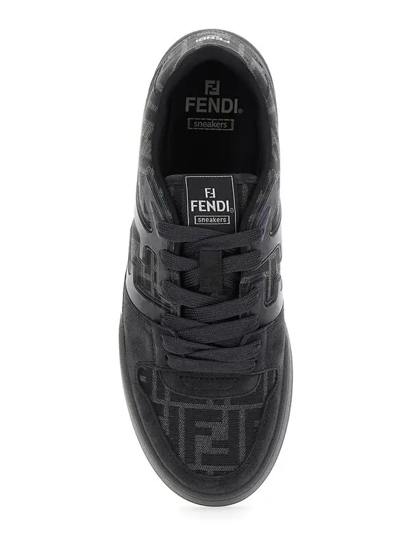 Fendi Match" Sneakers With All-over Ff Motif - Gray