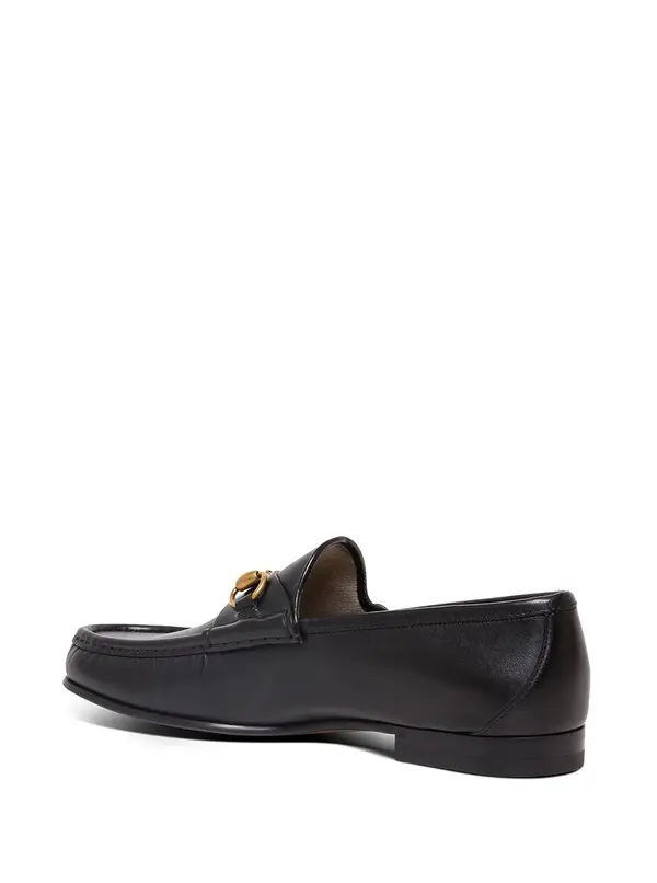 Gucci Black Leather Loafers With Clamp Detail