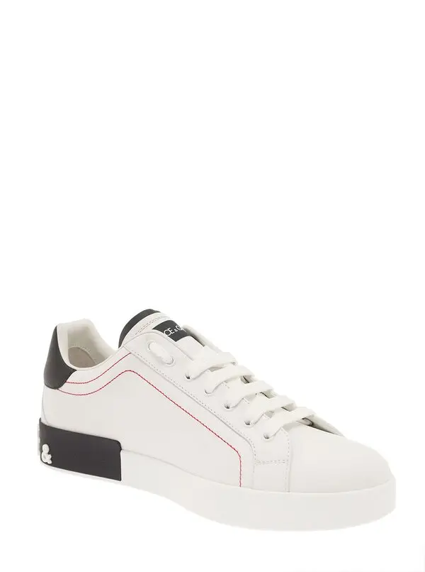 Dolce & Gabbana Portofino' Low Sneakers With Contrast Stitching