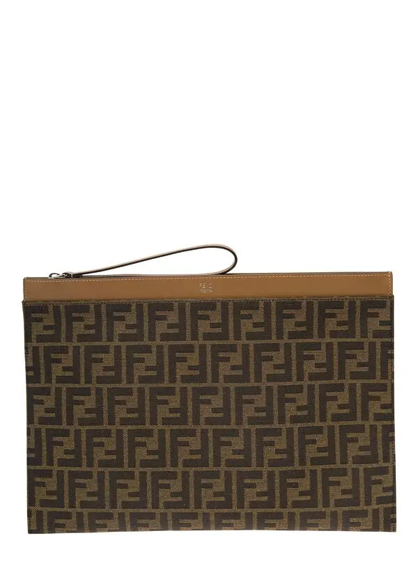 Fendi Jacquard Motif Flat Pouch