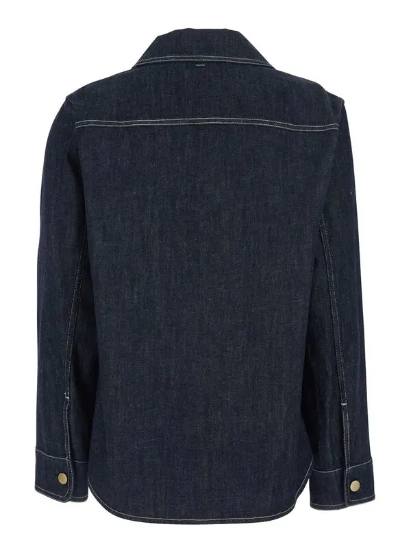 Max Mara Denim Shirt With Classic Collar - Multicolor