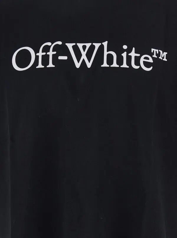 Off-White Oversized T-shirt 'logo' With Contrasting Logo Print In Cotton For - Black