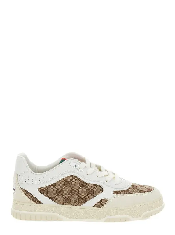 Gucci Re-web Gg Logo Leather And Tech Fabric Low Sneakers - Multicolor