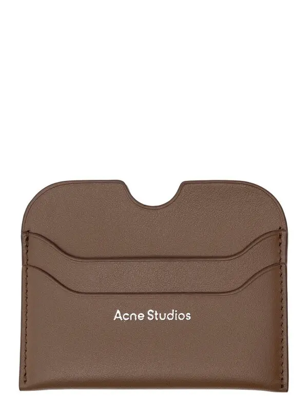 Acne Studios Brown Leather Card Holder - Multicolor